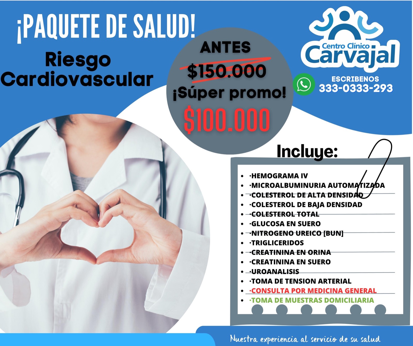 paquetes de salud - Centro Clinico Carvajal